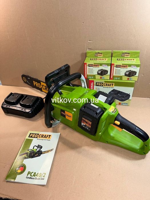 Акумуляторна ланцюгова пилка Procraft PCA 40/2 з 4А і ЗП: 6 900 грн. - Электроинструмент Годилов ...