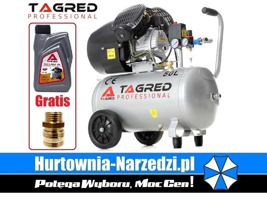 Kompresor olejowy dwutłokowy Sprężarka Olejowa 50L V2 Tagred TA360 Świecie • OLX.pl