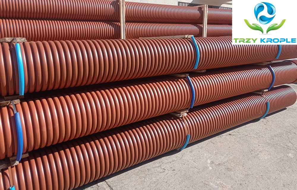 Rura fi 500 przepustowa karbowana na mostek wjazd dwuścienna rów kryty ...