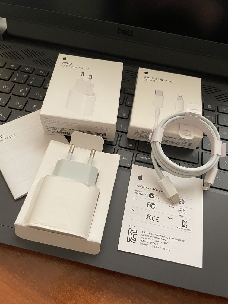Оригінальна швидка зарядка айфон Блок USB-C 20w oem +зарядний кабель ...