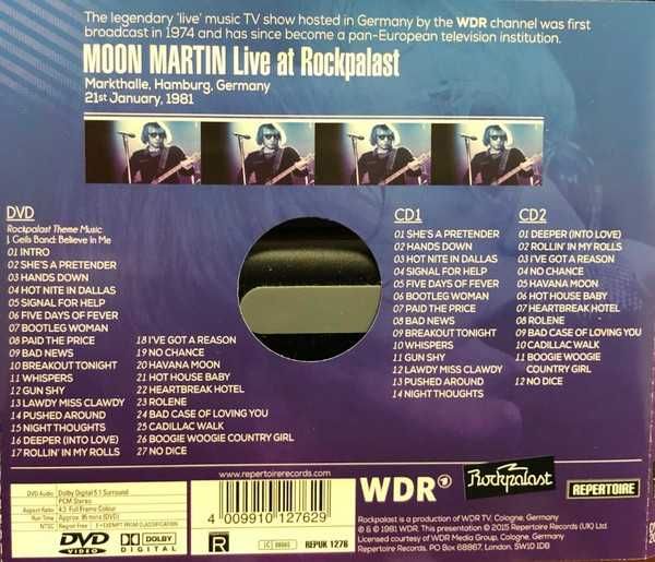 MOON MARTIN- LIVE AT ROCKPALAST- 2CD+DVD-płyta nowa , zafoliowana ...