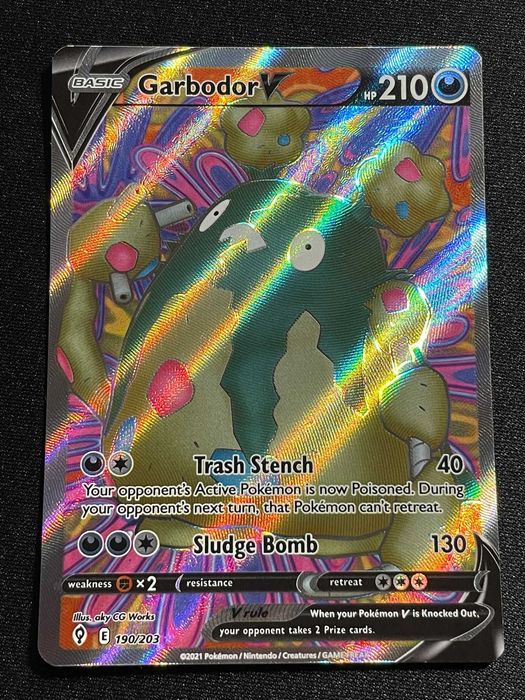Carta Pokémon Garbodor V 190/203 Evolving Skies Esmoriz • OLX.pt