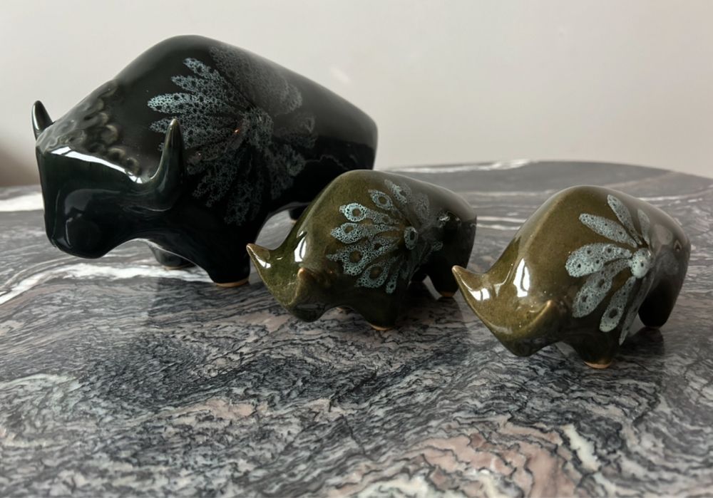 Ceramiczne Byki z 1970s- Lotus Pottery England, E&M Skipworth Wołomin ...