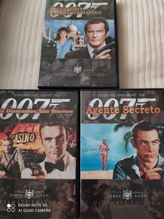 Pack 5 DVDs 007 - James Bond Originais Santa Clara • OLX.pt