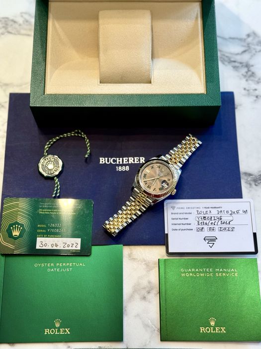 Piękny Rolex Datejust 41 mm Stal/złoto Wimbledon FULL SET STAN 10/10 ...