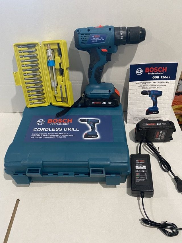Ударний шуруповерт Bosch GSR 120-24LI МЕТАЛЕВИЙ ПАТРОН 13мм 24V 5Ah: 2 ...