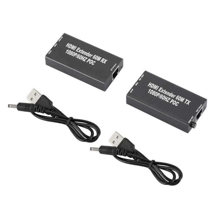 Repetidor Extensor HDMI via Único Cabo Rede RJ45 LAN Cat5E / 6 até 60M ...