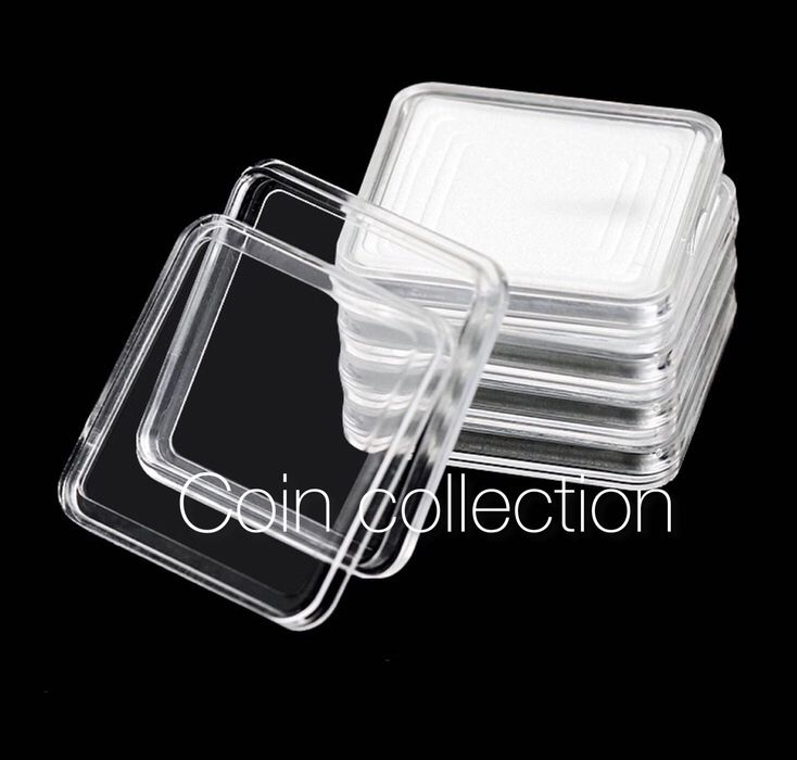 100 шт Капсули для монет ЗСУ квадратні 30 мм + бокс+ вставки: 400 грн ...