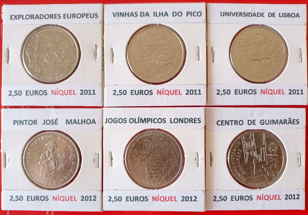 46 Moedas Comemorativas Portuguesas de 2,50 Euros Níquel Quinta do ...