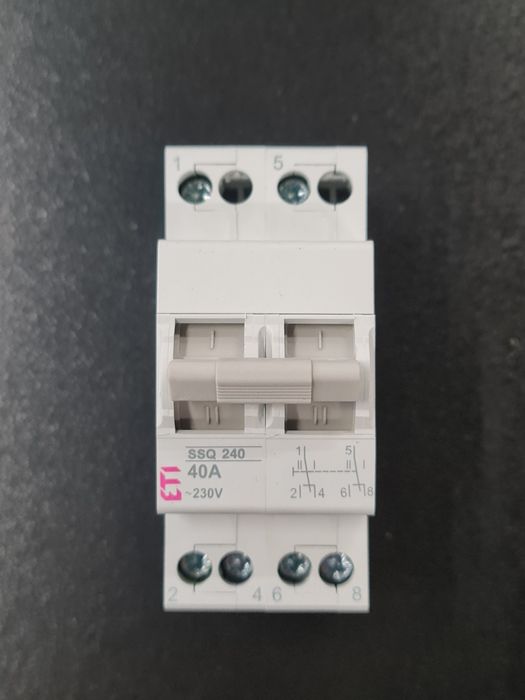 Перемикач навантаження SSQ 240, 2 полюси, 40А, «I-0-II» (2421425) ETI - Електромонтажні послуги ...