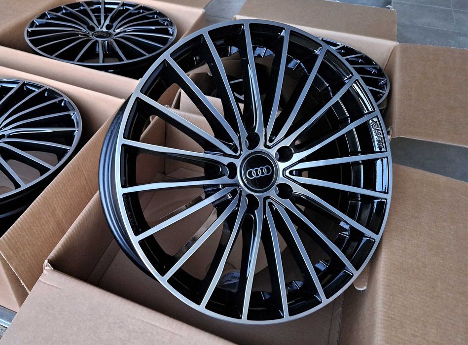 Alufelgi 18 5x112 Audi A3 A4 A6 A8 Q3 Q5 Czarne + CNC Nowe ! 606# Żory • OLX.pl