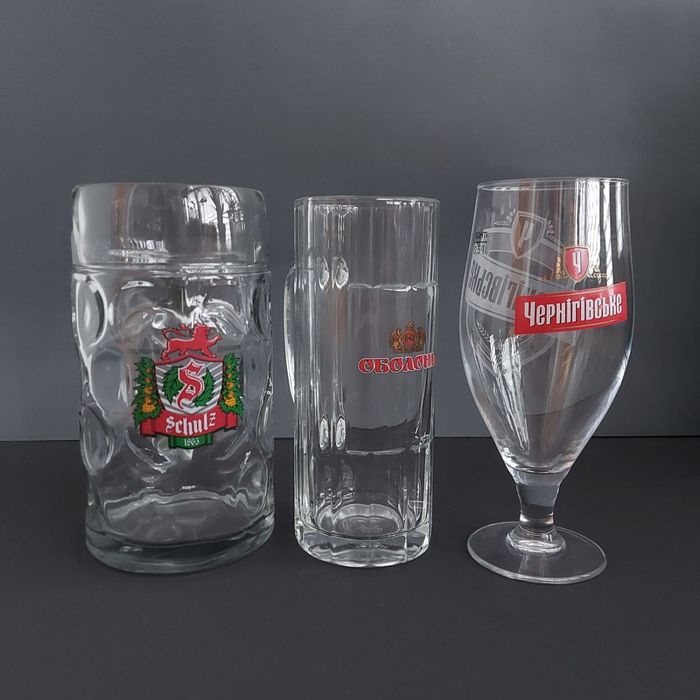 Величезні пивні кухлі комплект 3шт колекційні келихи для пива 300