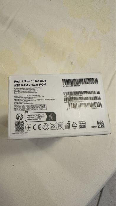 NOWY Xiaomi Redmi Note 13 8GB RAM 256GB Ice Blue NFC - zaplombowany ...