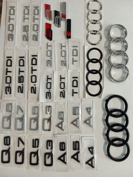 Шильдик на багажник Ауди Quattro Sline А4 А5 А6 2.0Т 3.0Т: 300 грн ...