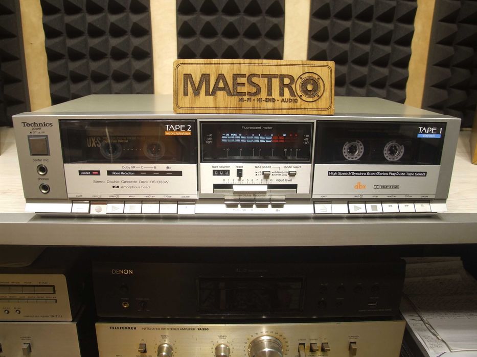 Касетна дека Technics RS-B33W. dbx. JAPAN. Amorphous head. Наложеним: 3 ...
