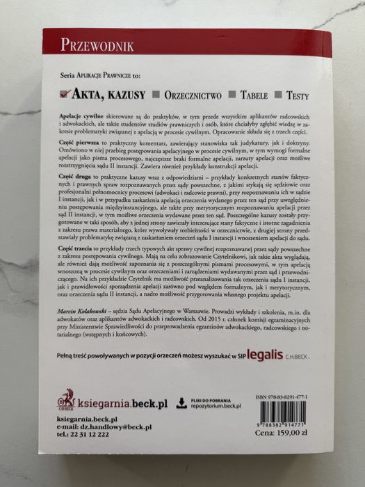 Apelacje cywilne. Zagadnienia praktyczne, akta i kazusy - M.Kołakowski ...
