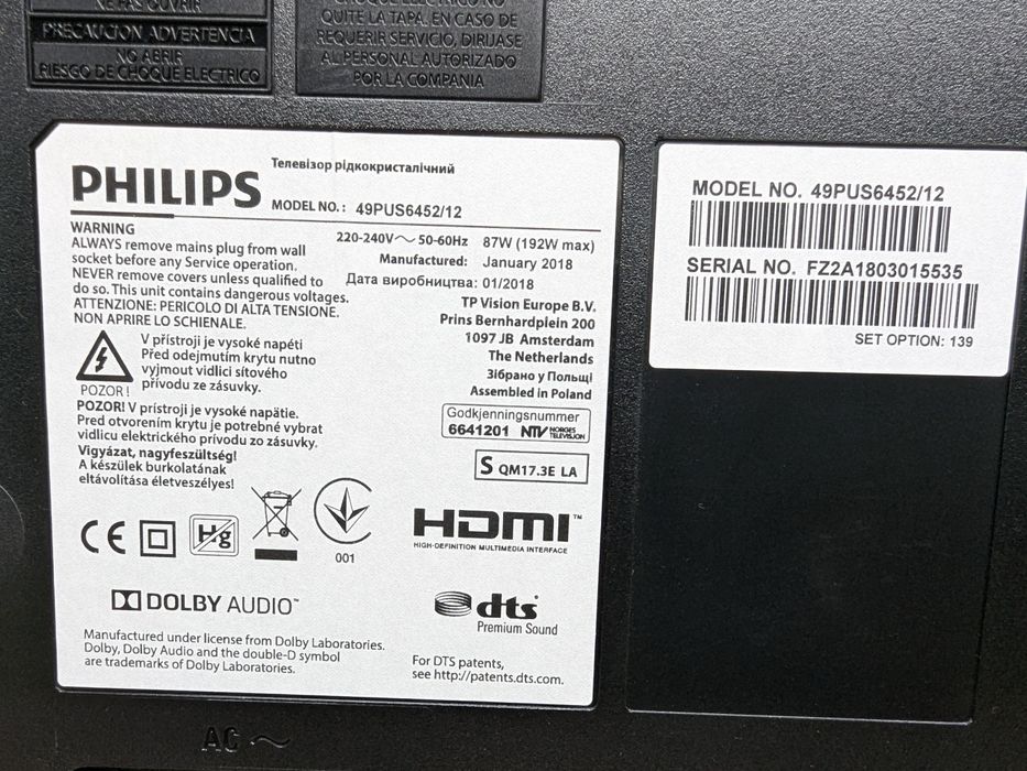 Philips 49PUS6452 4K Ultra HD Android TV Ambilight: 10 500 грн ...
