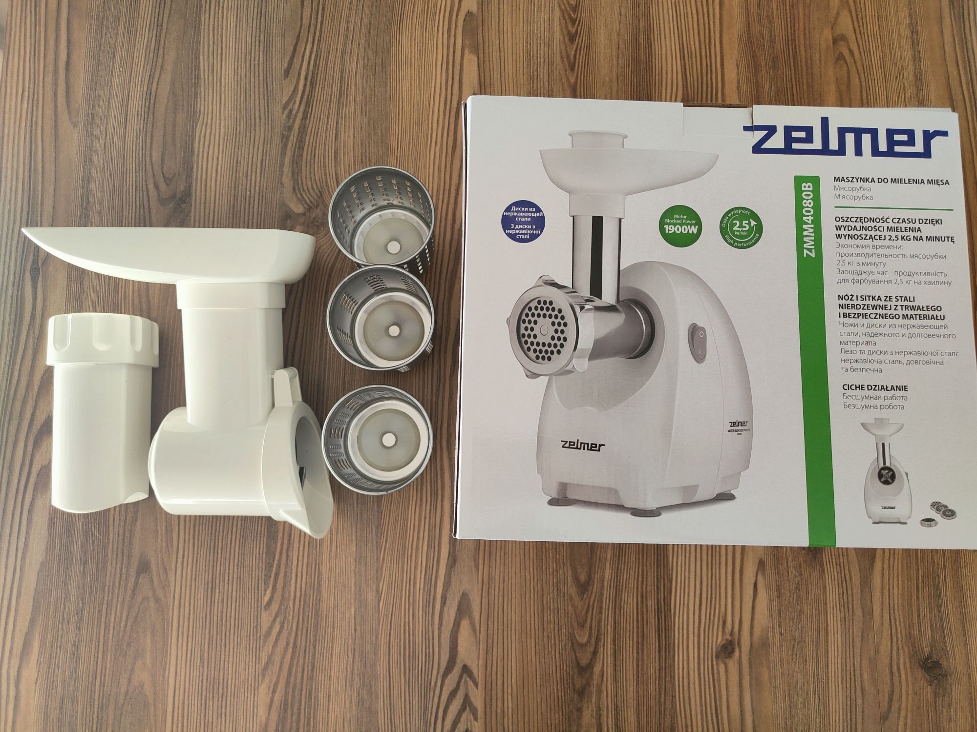 Maszynka do mięsa Zelmer ZMM4080B + dostawką do szatkowania Wiry • OLX.pl