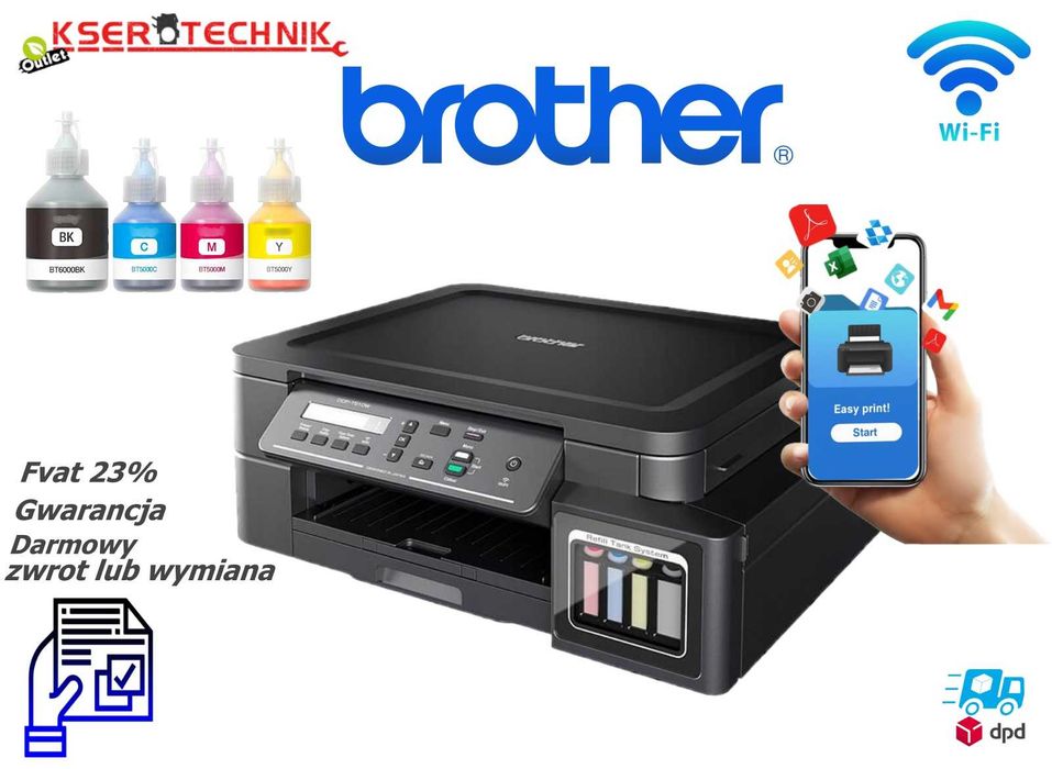 Brother DCP T 510 W - drukarka z Wi-Fi / CISS / Tani druk / Gwarancja ...