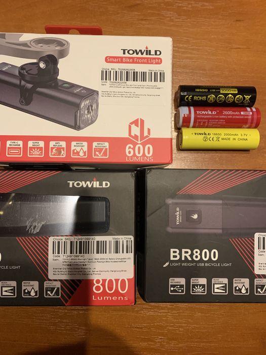 Фонарь передний TOWILD BR800 для велосипеда, 18650 мАч: 590 грн. - Велоаксесуари Суми на Olx