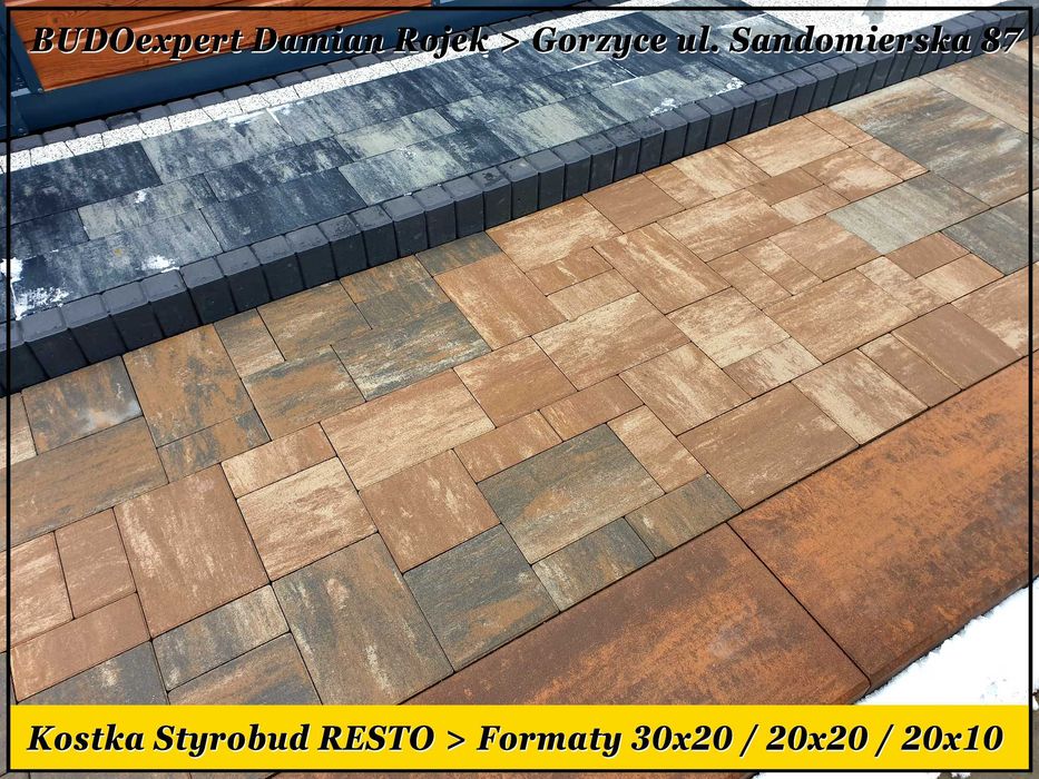 Minimalistyczna kostka brukowa Styrobud RESTO multikolor Stalowo-biały Gorzyce • OLX.pl