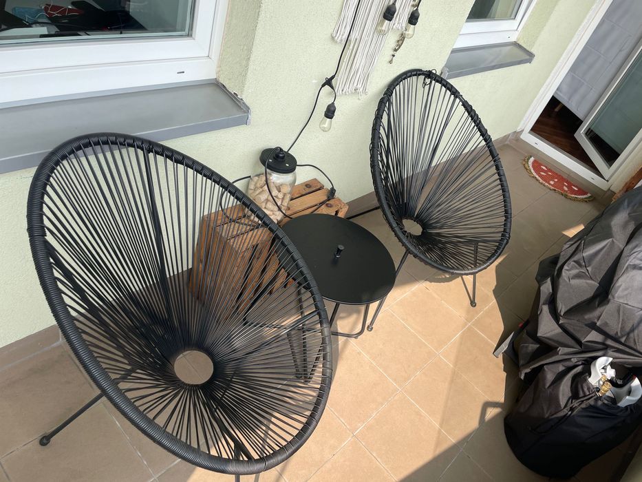 Krzesło wypoczynkowe UBBERUP czarny zestaw balkonowy jysk Warszawa ...