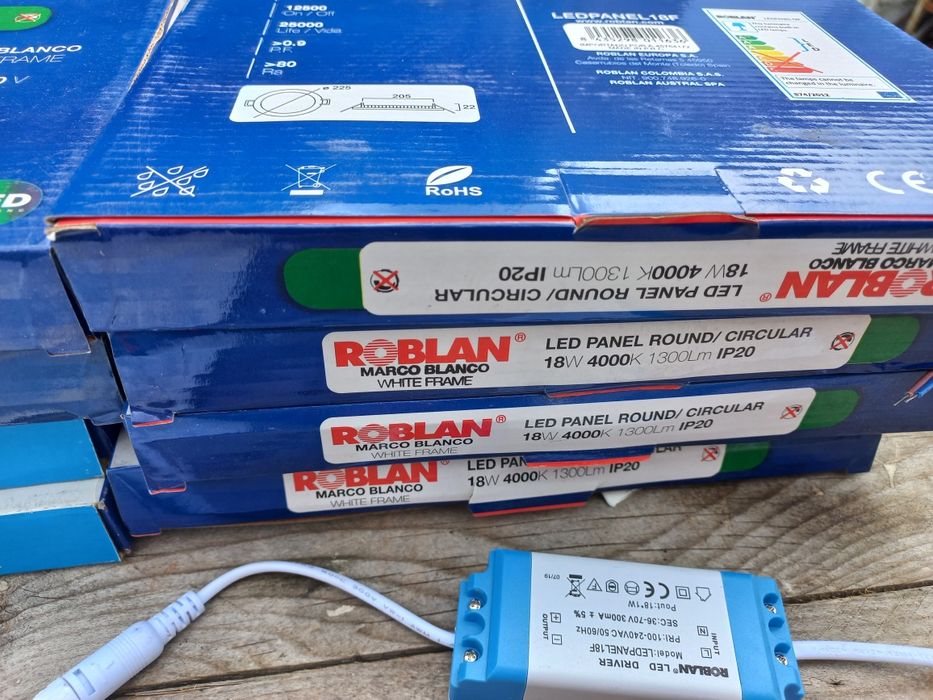 Painel Led ROBLAN LED Downlight 18W 100-240V 1300Lm 4100K 225 x 22 Miragaia E Marteleira • OLX ...