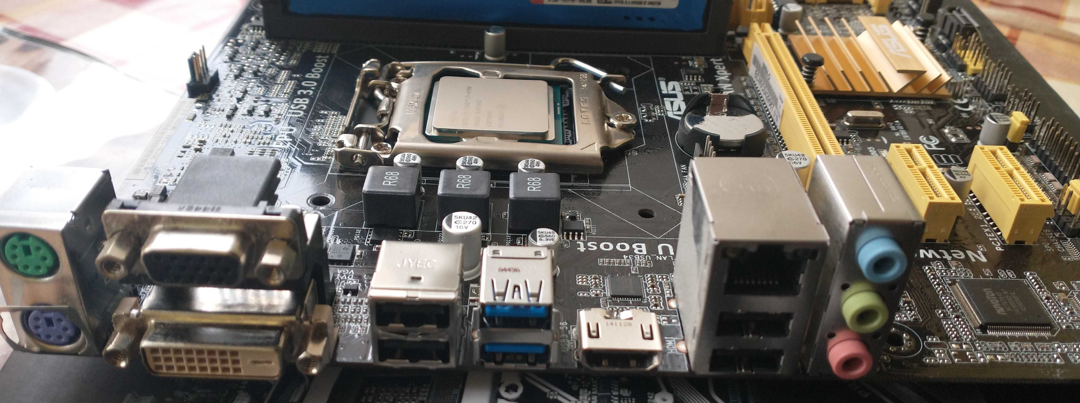 Комплект Материнская плата Asus B85m-g + i7-4790 (без К) + 16 Гб DDR3 ...