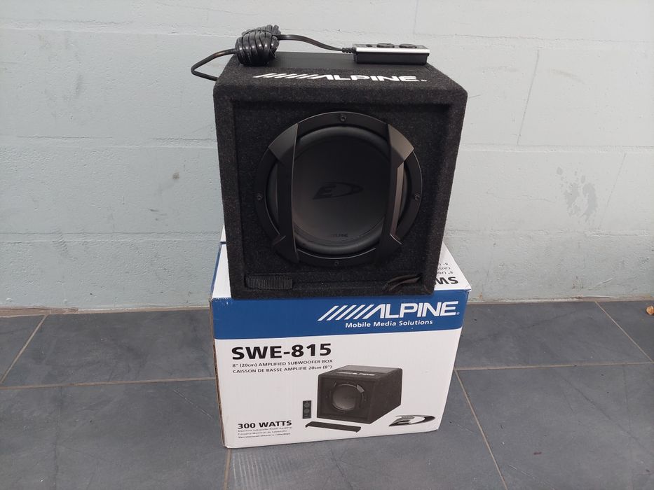 Subwoofer ALPINE SWE-815 amplificado novo! Mozelos • OLX Portugal