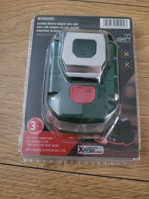 Parkside powerbank adaptor usb zlaczka z lampa led paa 20-li b2 Bochnia ...