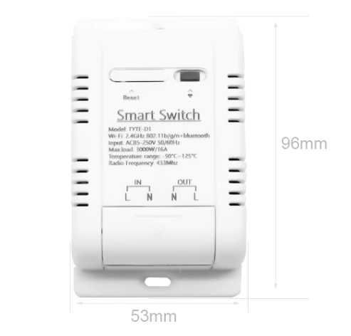 Wi-Fi модуль реле с датчиком температуры Tuya SmartLife 16A 3000 Вт ...
