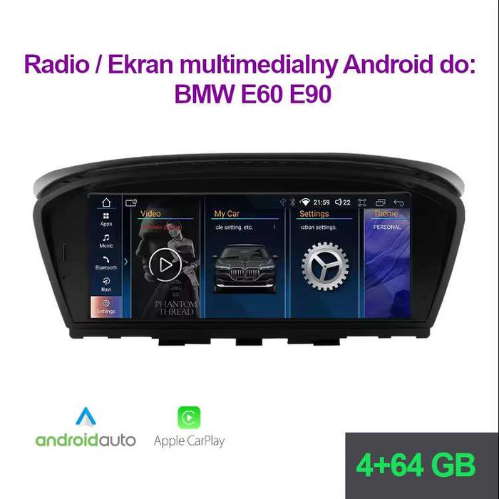 Radio Android BMW E60 E90 system CCC / Carplay / Android Auto /4+64 GB Kraków Bieżanów-Prokocim ...