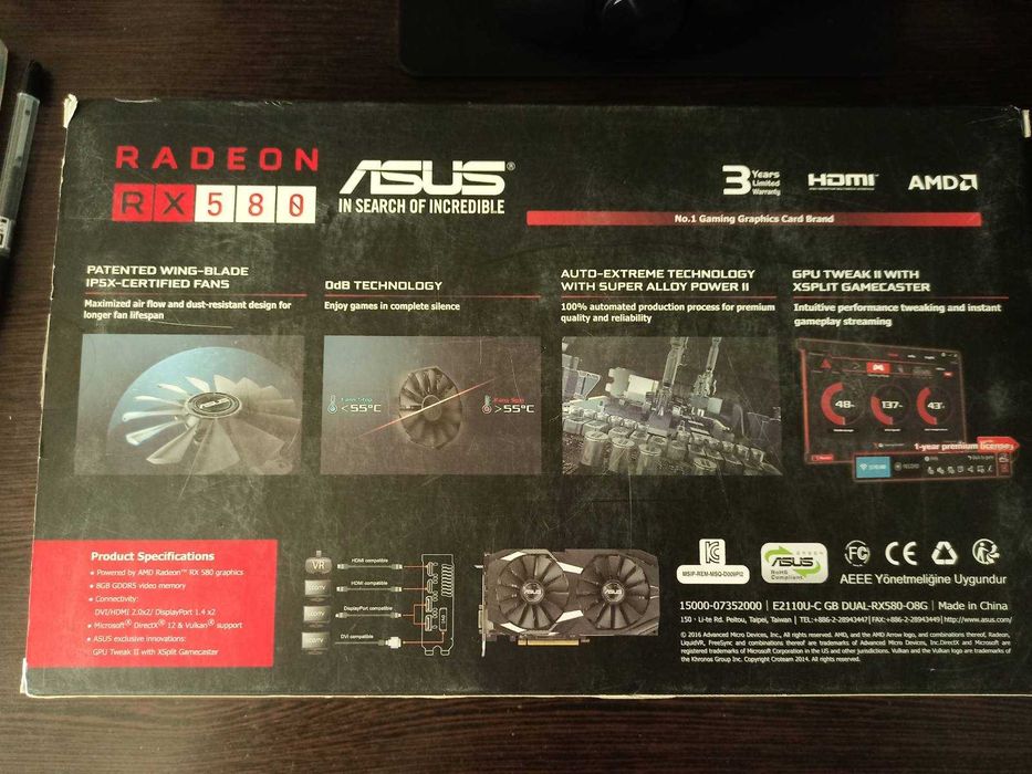 Відеокарта ASUS Radeon RX580 8GB GDDR5 (DUAL-RX580-O8G): 3 250 грн. - Комплектуючі та аксесуари ...