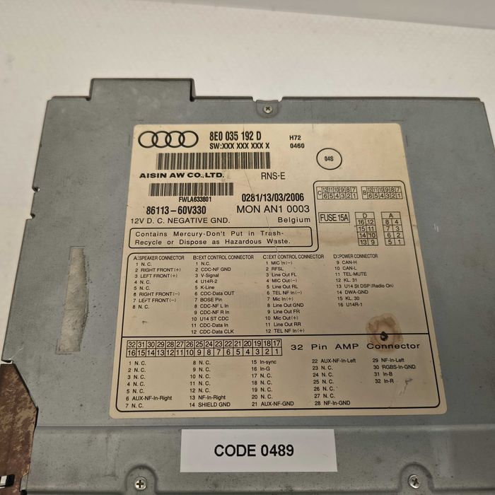 Audi RNS-E A4 B7 Radio Navigation Cd Mp3 SD z KODEM Jarocin • OLX.pl