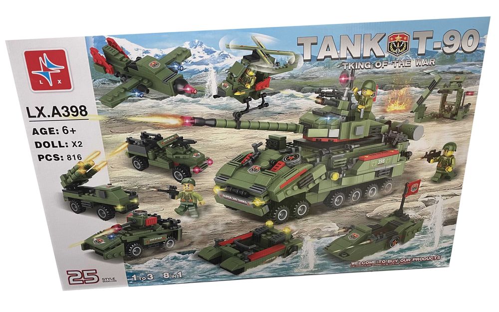 Klocki Wojskowe Pojazdy T-90 816 el. z Polski jak Lego Stromiec • OLX.pl