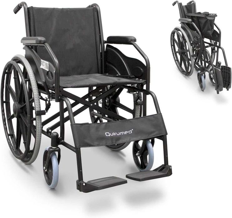 Quirumed cadeira de rodas dobrável de aço largura 46 cm travões NOVO ...