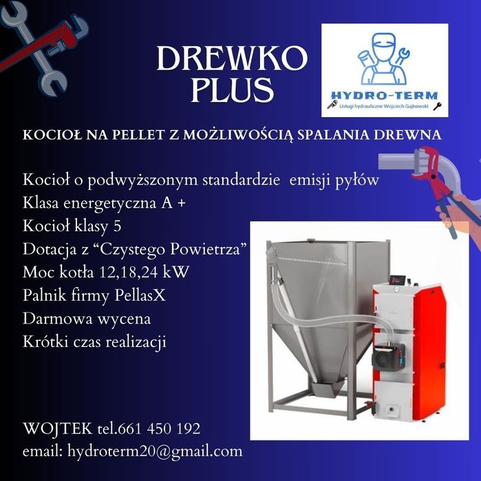 Kocioł Drewko Plus PELLET/DREWNO Debrzno • OLX.pl