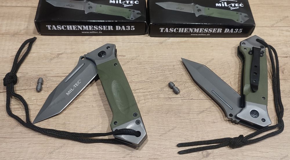 Нож ж Mil-Tec DA35 олива 15344501 карманний складной +паракорд+шпенька ...