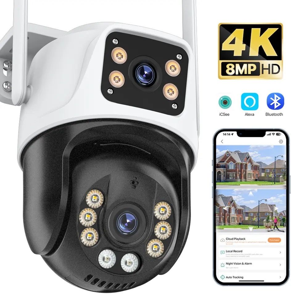 Icsee8MP PTZ Уличная поворотная камера Wi-fi поворотна камера вайфай: 1 ...