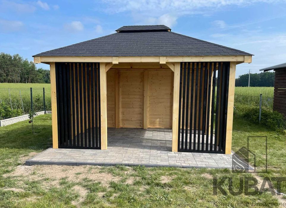 Nowoczesna altana 3x4| altanka z lamelami | altana drewniana Marki • OLX.pl