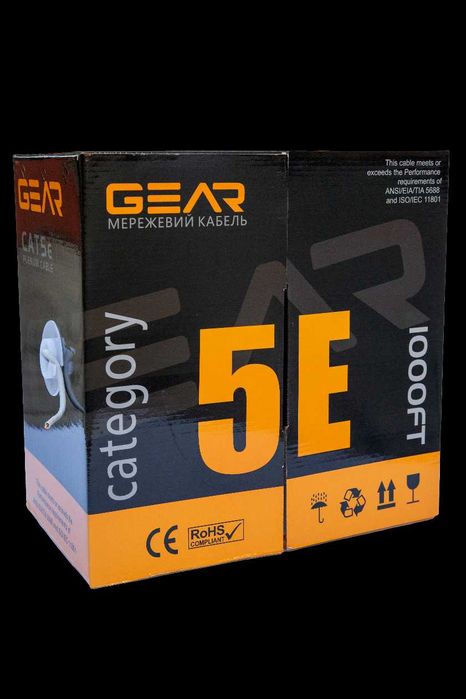 Кабель сетевой витая пара Gear САТ 5e Utp Cca 25 4x2x0 51 1 550 грн Расходные материалы