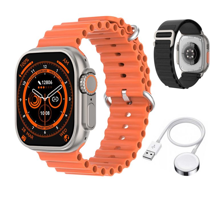 SMARTWATCH MĘSKI DAMSKI DT8 ULTRA MAX rozmowy polskie menu 2 paski sms ...