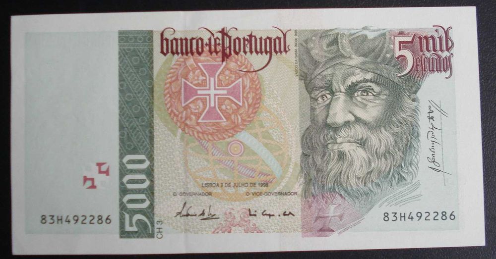 Nota 5000 escudos Vasco da Gama Castelo Branco • OLX Portugal