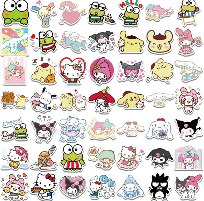 Наклейки стикеры детские мультяшные Hello kitty my melody kawaii kurom ...