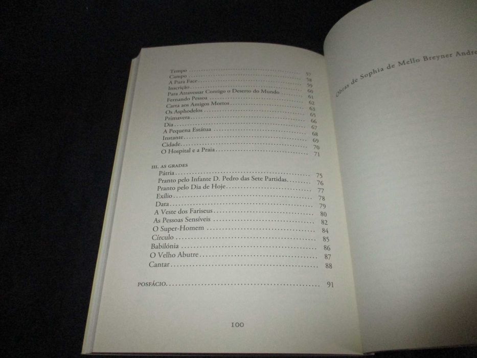 Livro Sexto Sophia de Mello Breyner Andresen 1ª edição Parque das ...