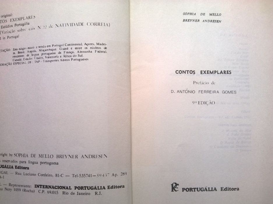 Contos Exemplares (e outro) - Sophia de Mello Breyner Andresen ...