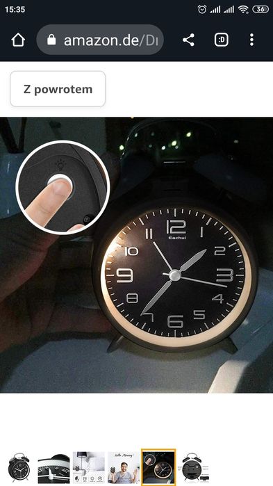Budzik z podwójnym dzwonkiem Zegar podświetlany Zegarek Eachui Lampka Bydgoszcz • OLX.pl