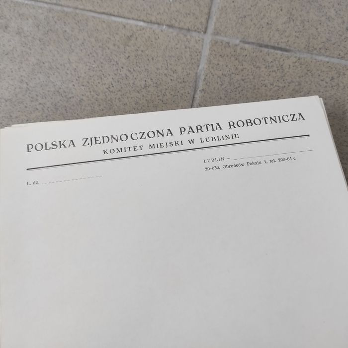 Polska zjednoczona partia robotnicza PRL karta druk PZPR vintage A4 Lublin • OLX.pl