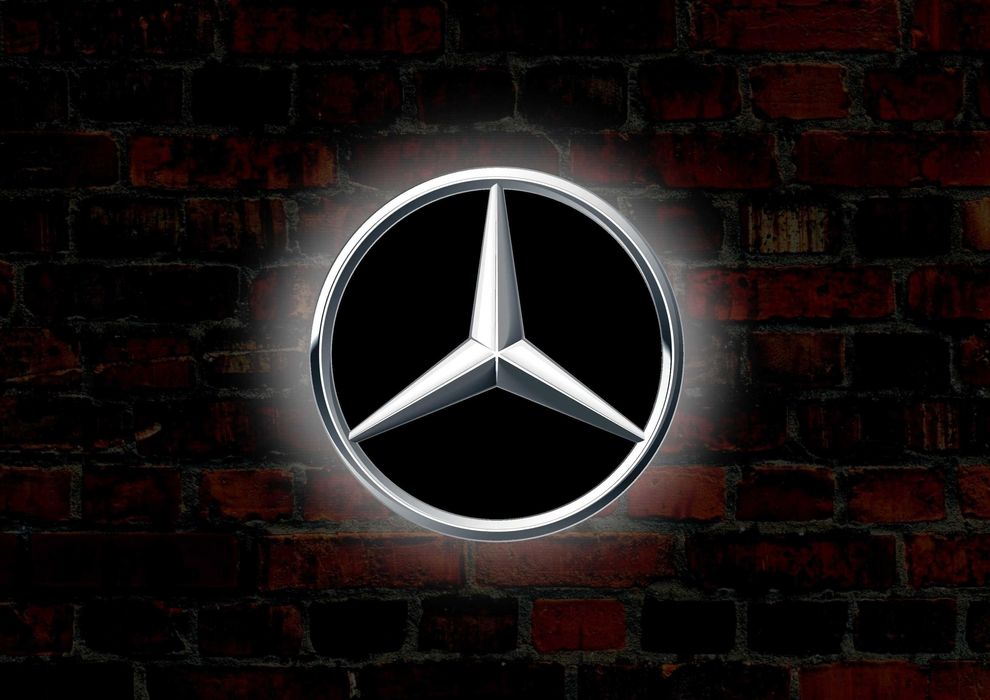LED Neon MERCEDES, Podświetlane Logo, Reklama 3D, Baner, Prezent ...
