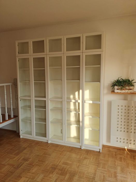3 regały Ikea Billy z nadstawkami, drzwi przeszklone Warszawa Ursynów ...
